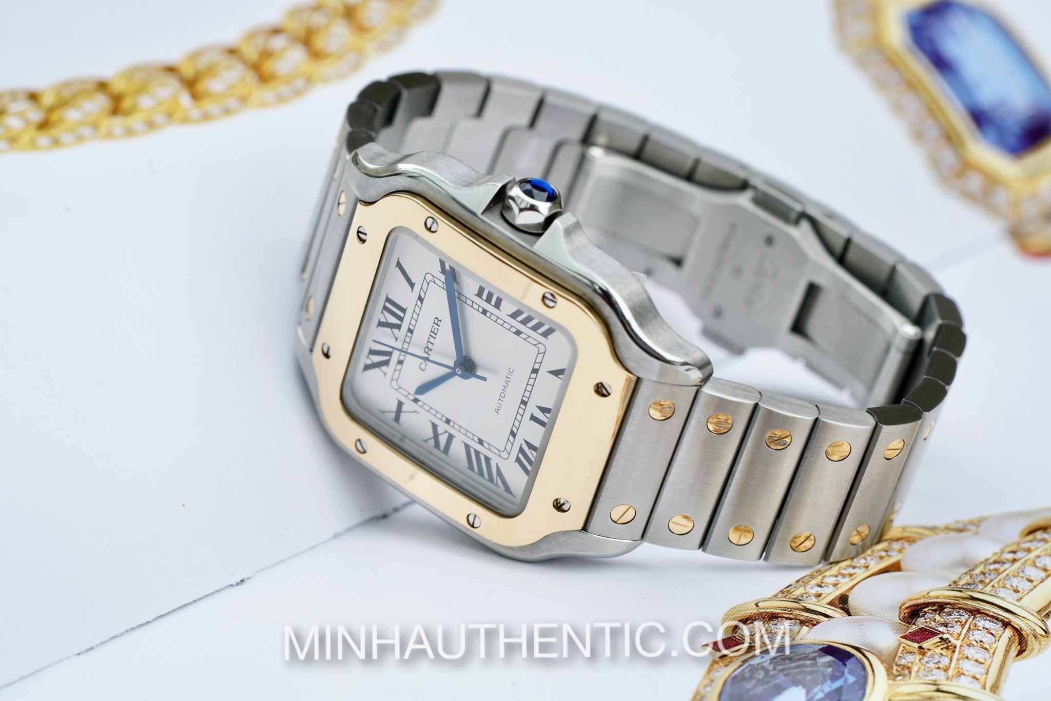 Cartier Santos Medium 18k Gold/Steel W2SA0016 - Minh Authentic