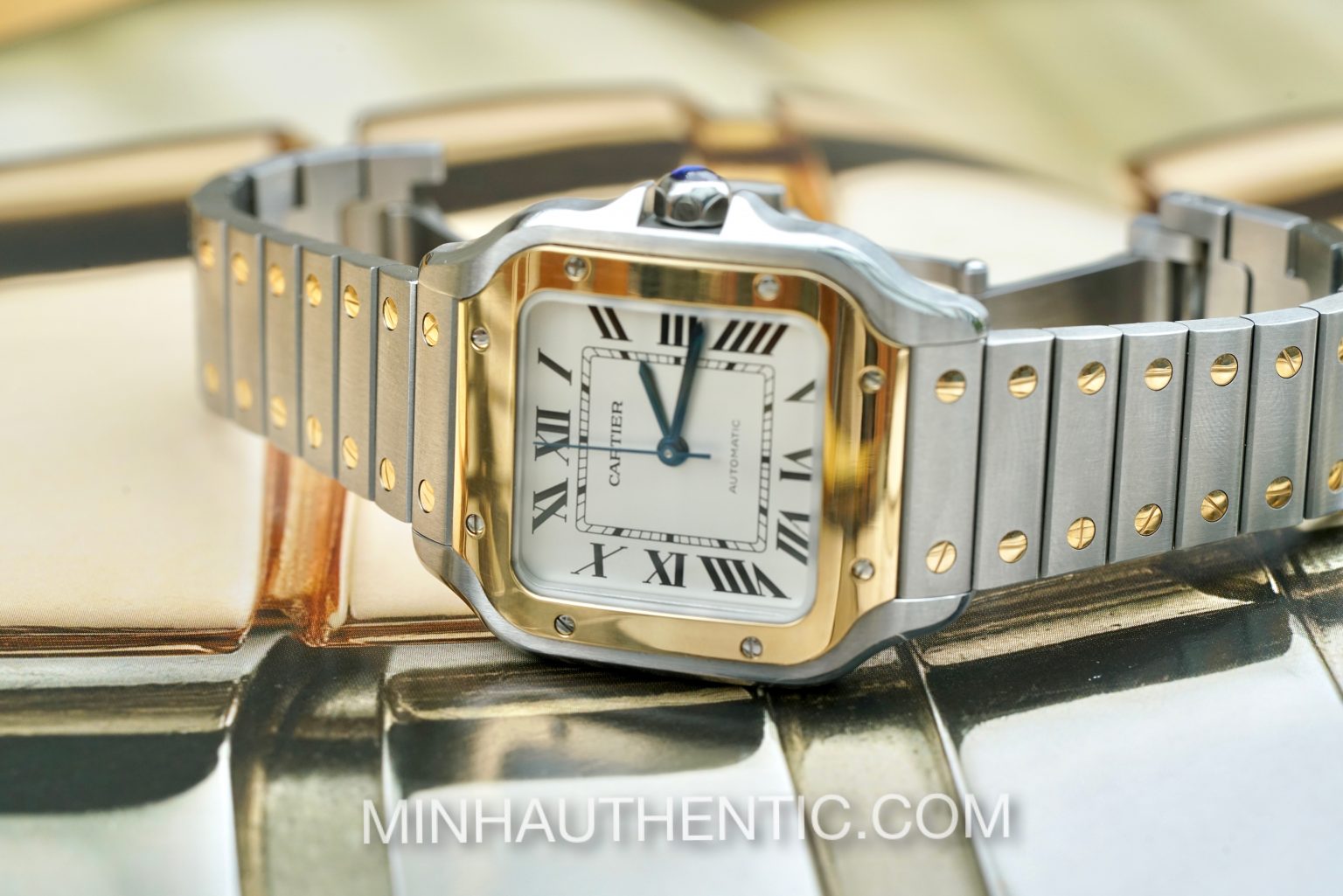 Cartier Santos Medium 18k Gold/Steel W2SA0016 - Minh Authentic