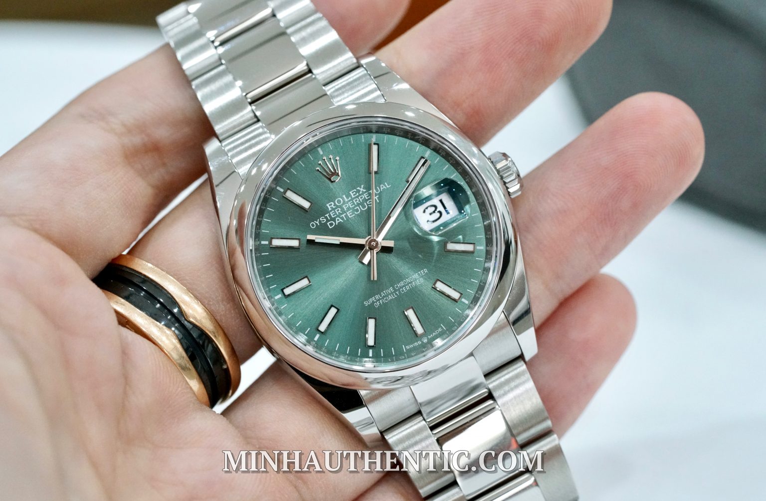 Rolex Datejust 36 Mint Green 126200-0024 - Minh Authentic