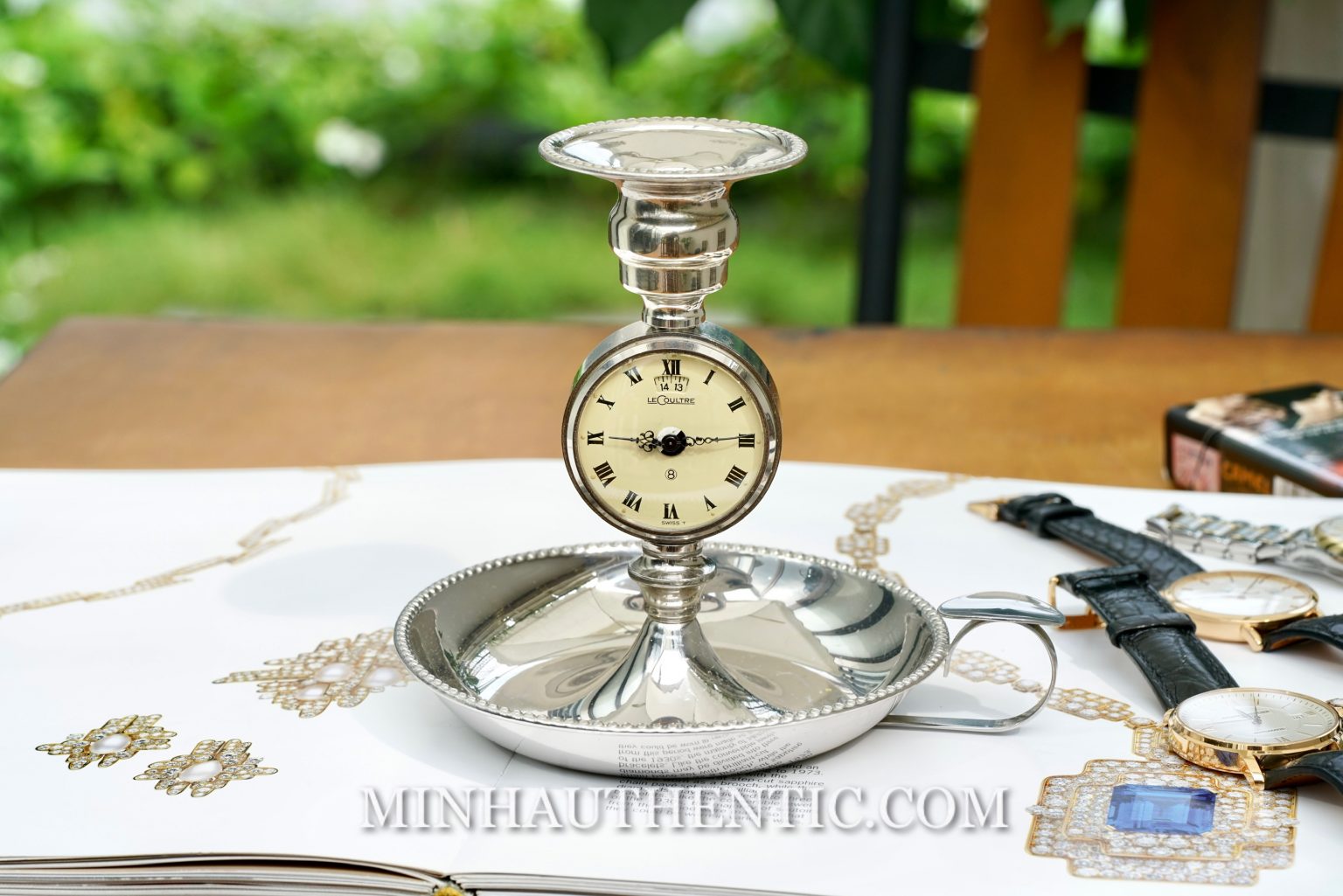 Jaeger LeCoultre Alarm Day/Night Candlestick 8 Days Clock